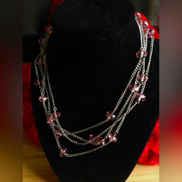 Joseph | Jewelry | Very Very Long Pink Crystal Necklace | Poshmark